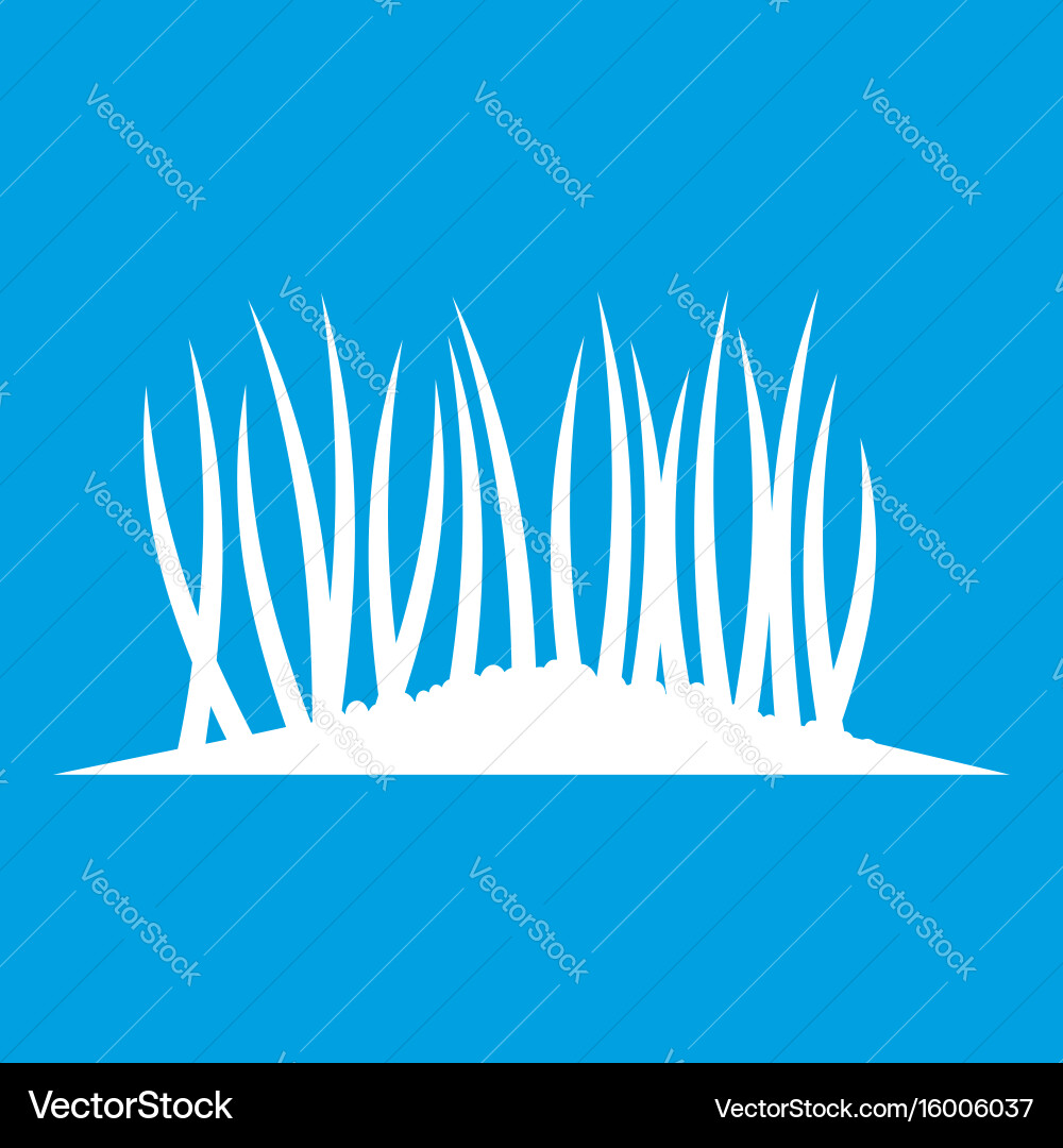 Grass on ground icon white Royalty Free Vector Image