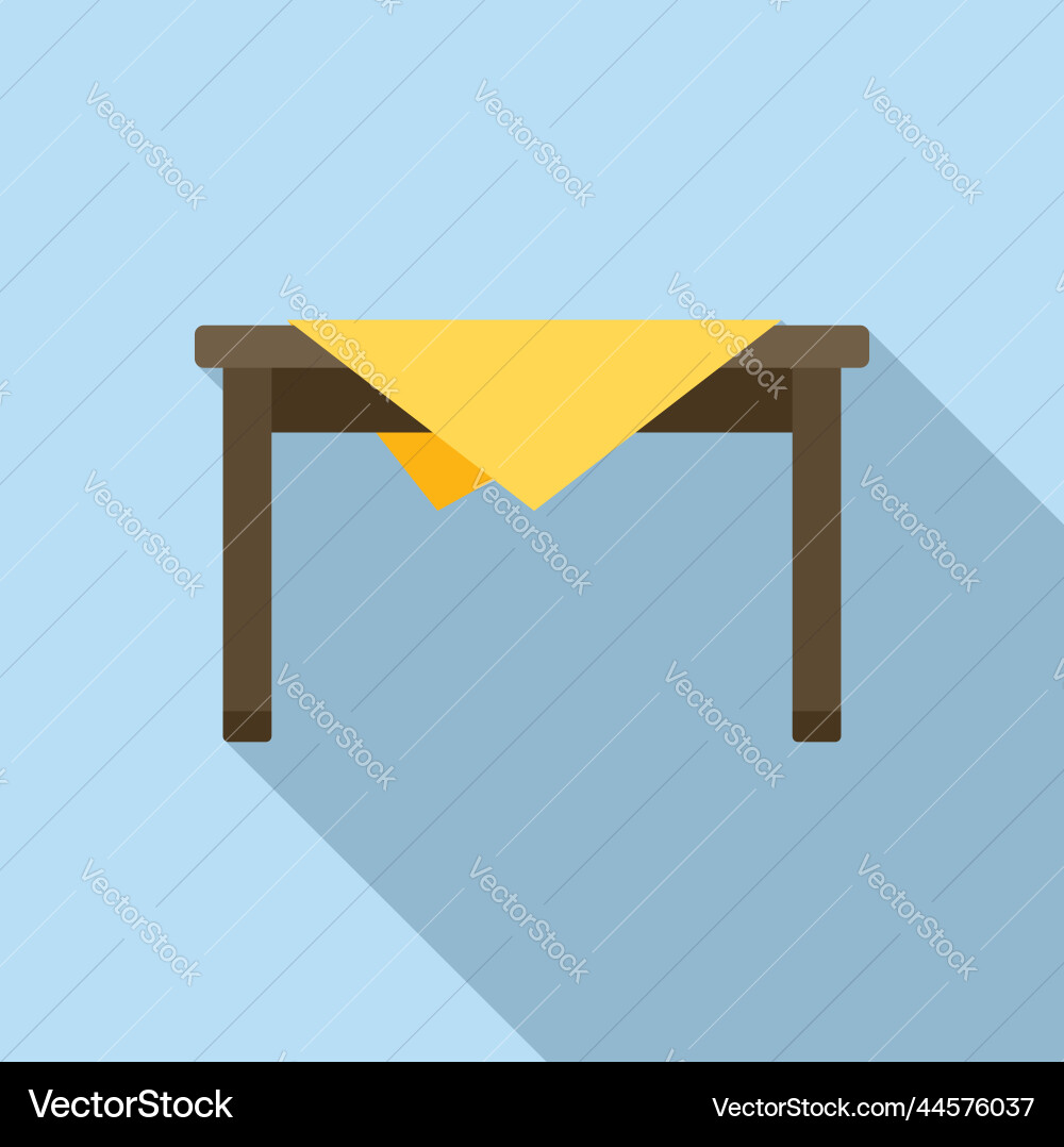 Kitchen table icon flat interior design Royalty Free Vector