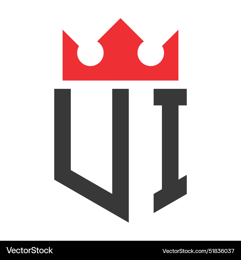 Letter ui crown logo Royalty Free Vector Image