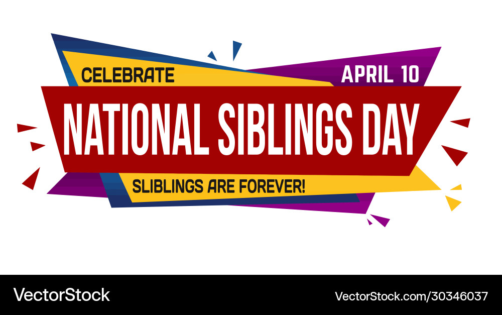 National siblings day banner design Royalty Free Vector