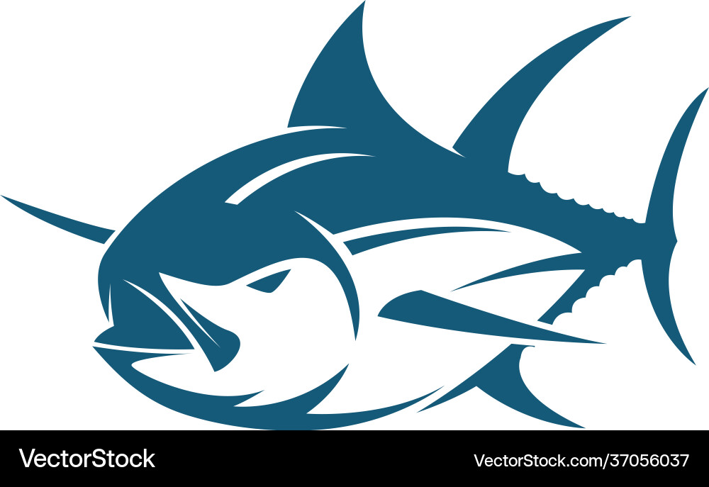Tuna fishing template Royalty Free Vector Image