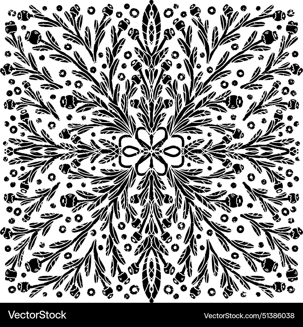 Floral square texture pattern Royalty Free Vector Image