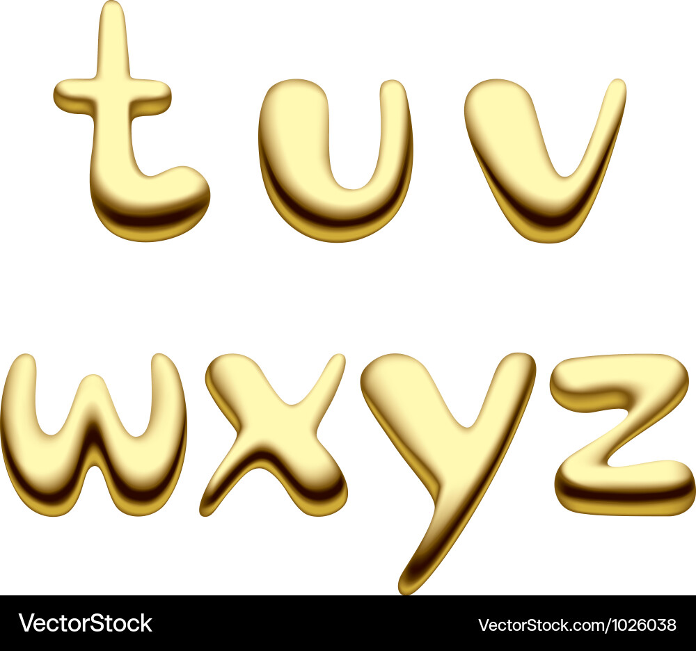 Gold alphabet letters Royalty Free Vector Image