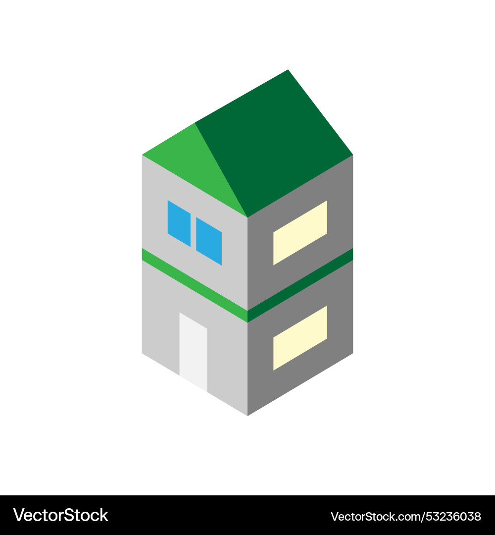 House building isometric Royalty Free Vector Image