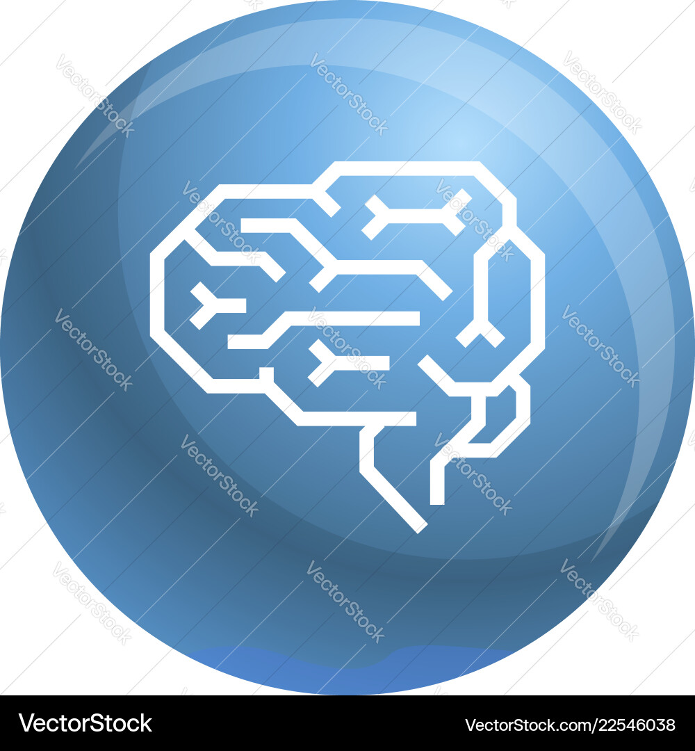 Machine brain icon outline style Royalty Free Vector Image