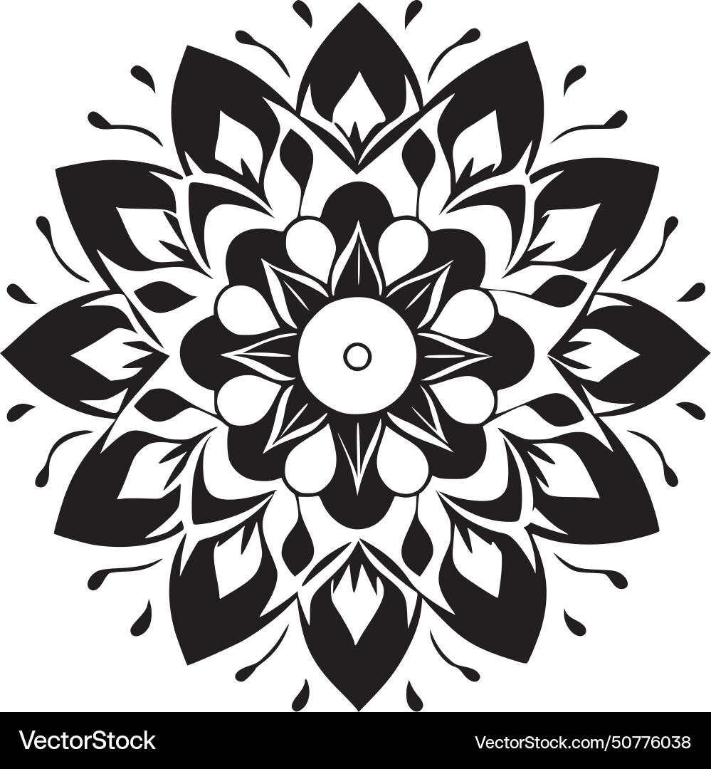 Mandala - minimalist and flat logo Royalty Free Vector Image