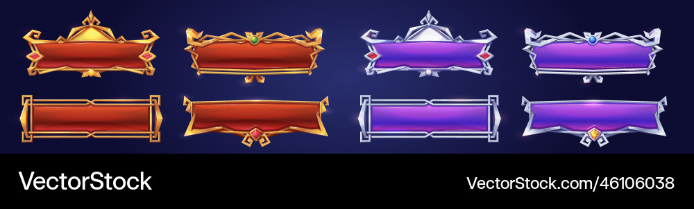 Medieval Buttons Ui Game Menu Elements Royalty Free Vector