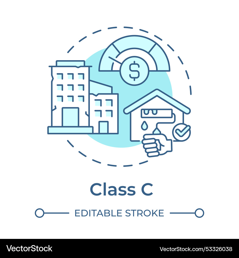 Property class c soft blue concept icon Royalty Free Vector