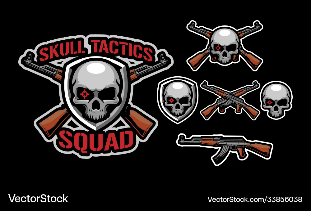 Skull Tactics Logo - Warrior Skull Royalty Free Vector Image