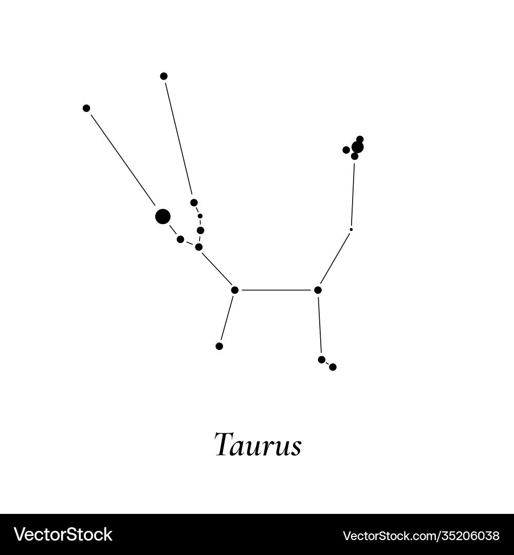 Taurus sign stars map zodiac constellation Vector Image