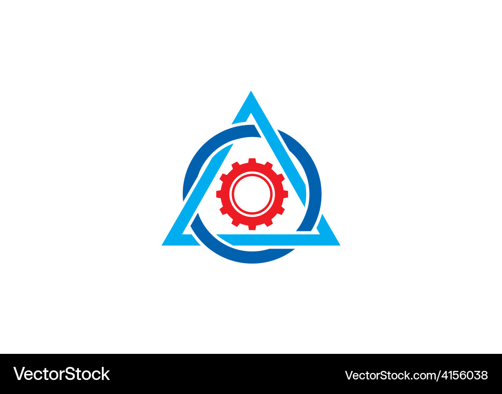 Work gear triangle abstract logo Royalty Free Vector Image