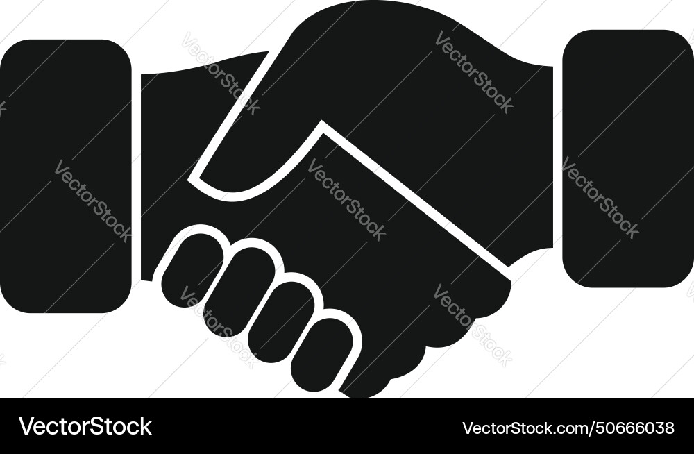 Worker handshake icon simple business Royalty Free Vector