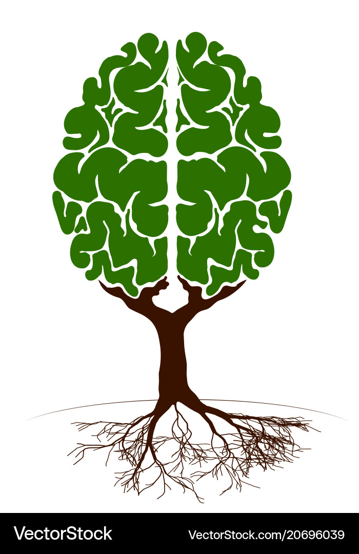 A tree in the form of human brain two Royalty Free Vector