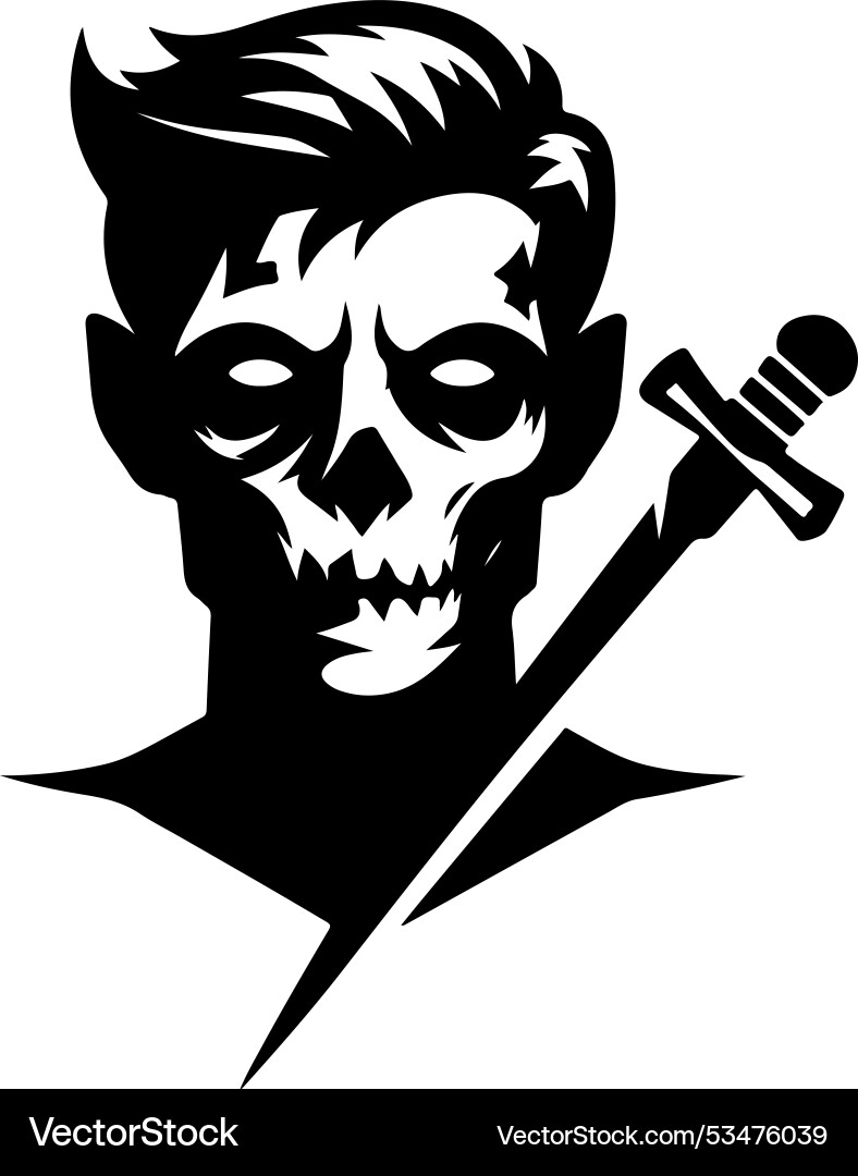 A zombie logo icon silhouette Royalty Free Vector Image