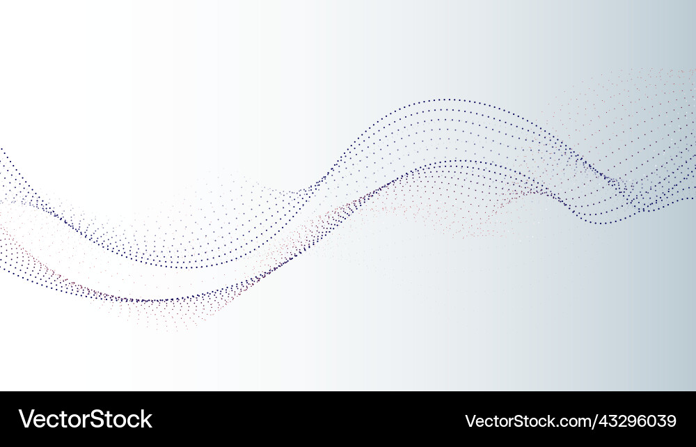 Abstract black dots wave flowing particles Vector Image