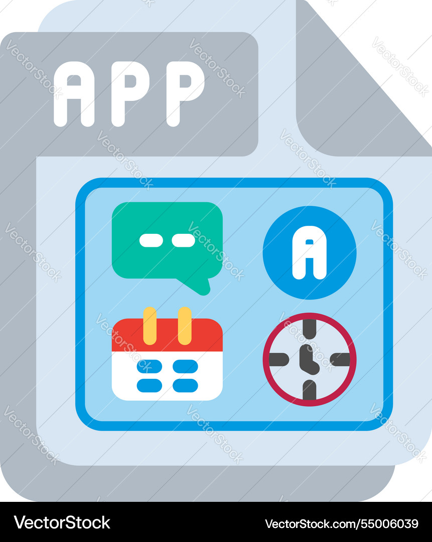 App flat icon design Royalty Free Vector Image