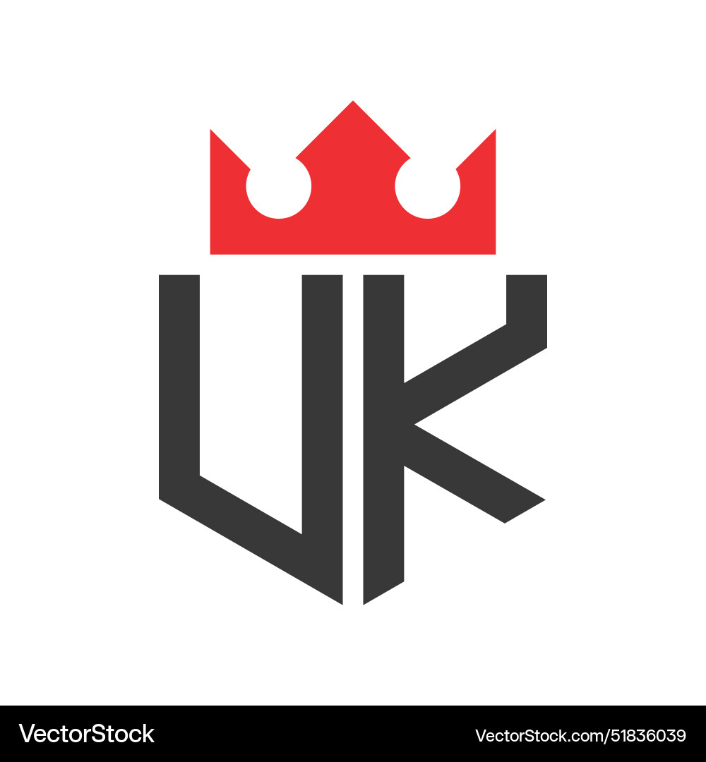 Buchstaben uk Krone Logo Lizenzfreies Vektorbild