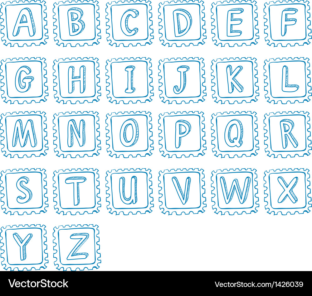 Doodle design of the alphabet Royalty Free Vector Image