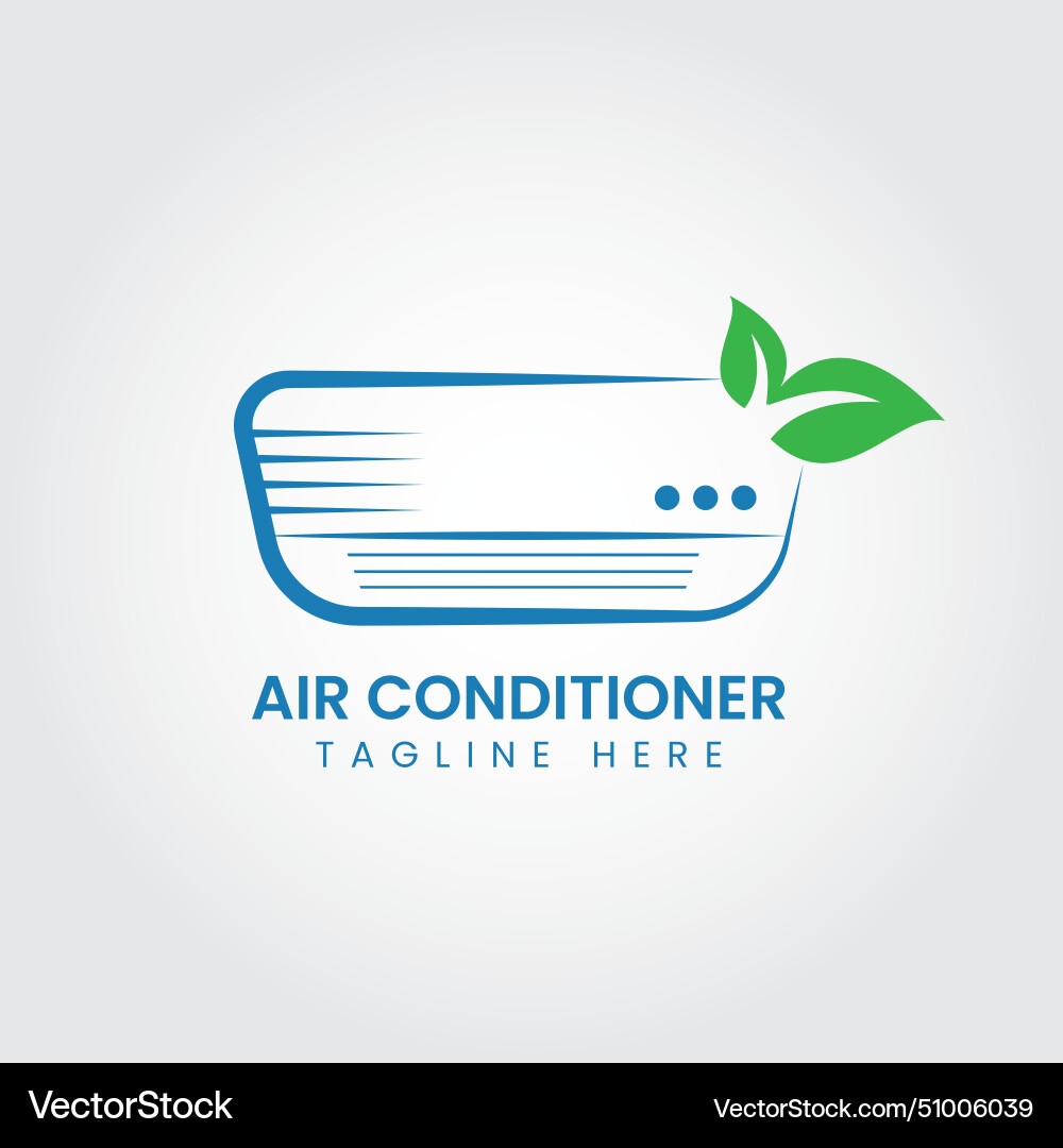Eco air conditioner logo design template for fresh