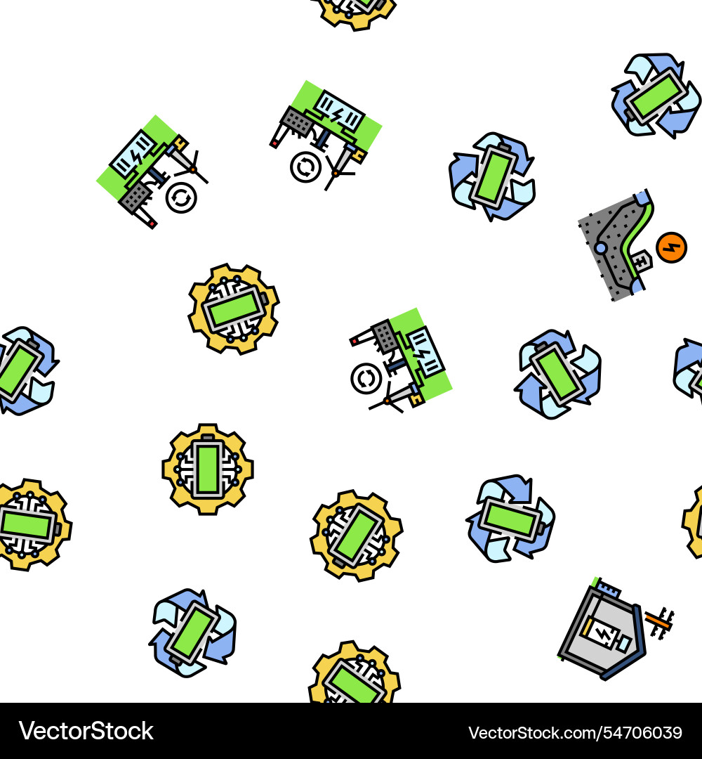 Energy storage power system seamless pattern Vector Image