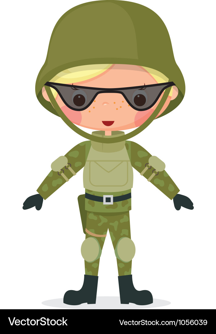 Military boy Royalty Free Vector Image - VectorStock