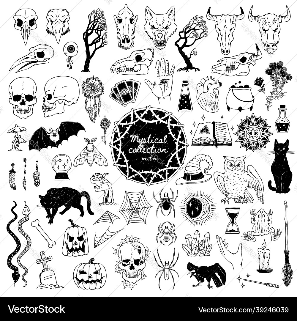 Mystical Occult Collection Royalty Free Vector Image