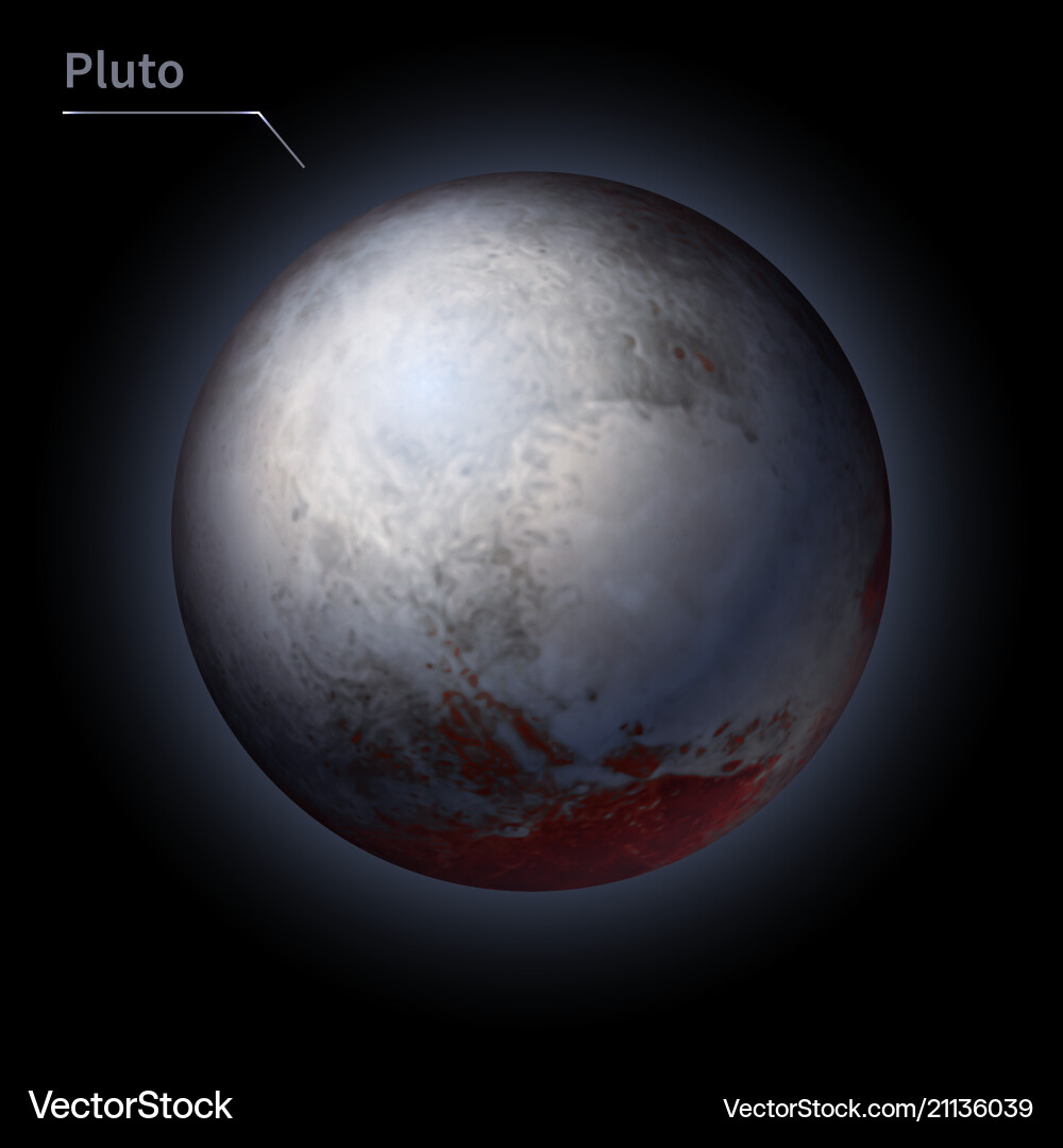 Pluto realistic planet is isolated on the cosmic Vector Image