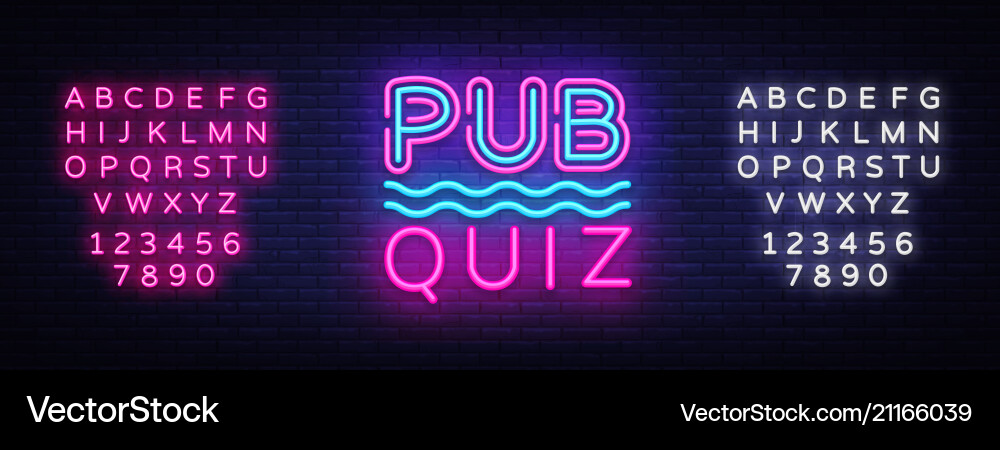 Pub quiz night announcement poster design Vector Image