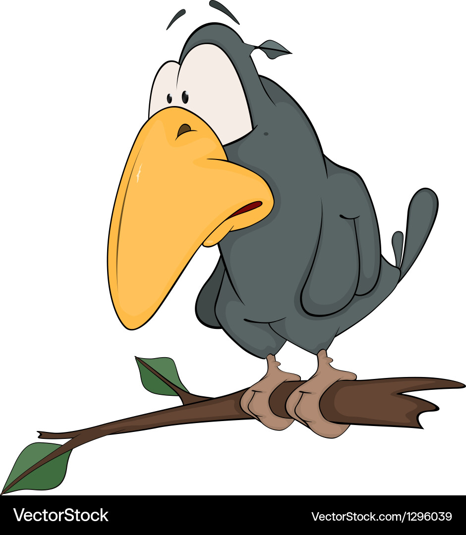 Raven from a fairy tale cartoon Royalty Free Vector Image