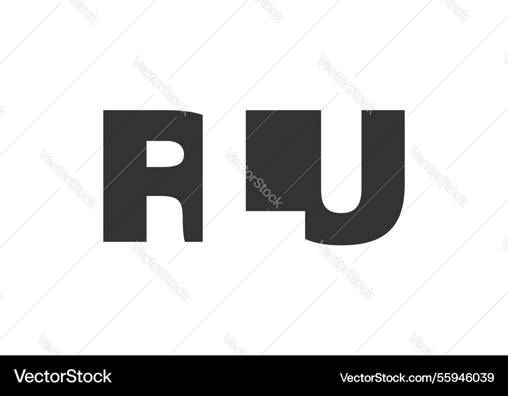 Rlu logo design initial letter r l u bold font Vector Image
