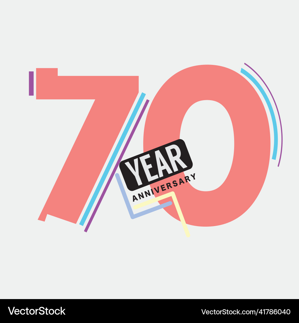 70th years anniversary logo birthday celebration Vector Image