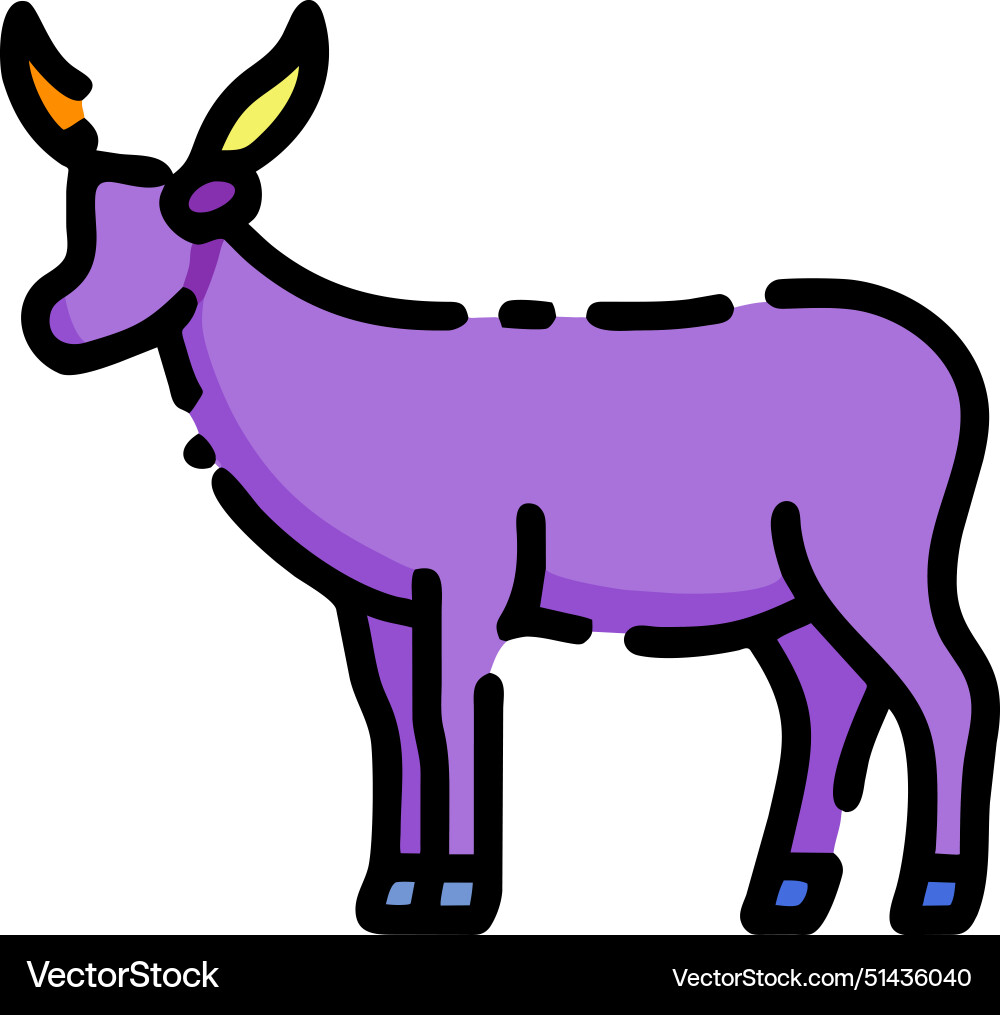 Addax goat purple icon Royalty Free Vector Image