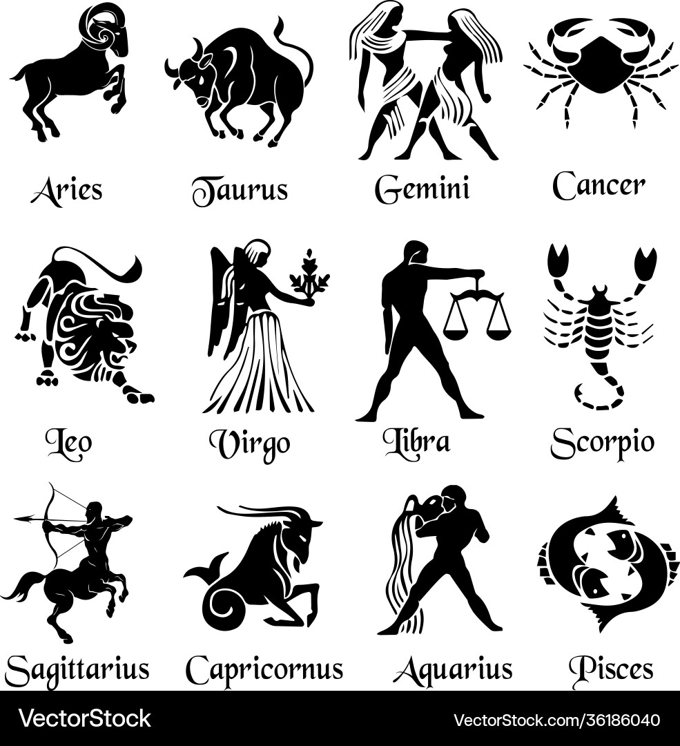 Astrology zodiac sign set Royalty Free Vector Image