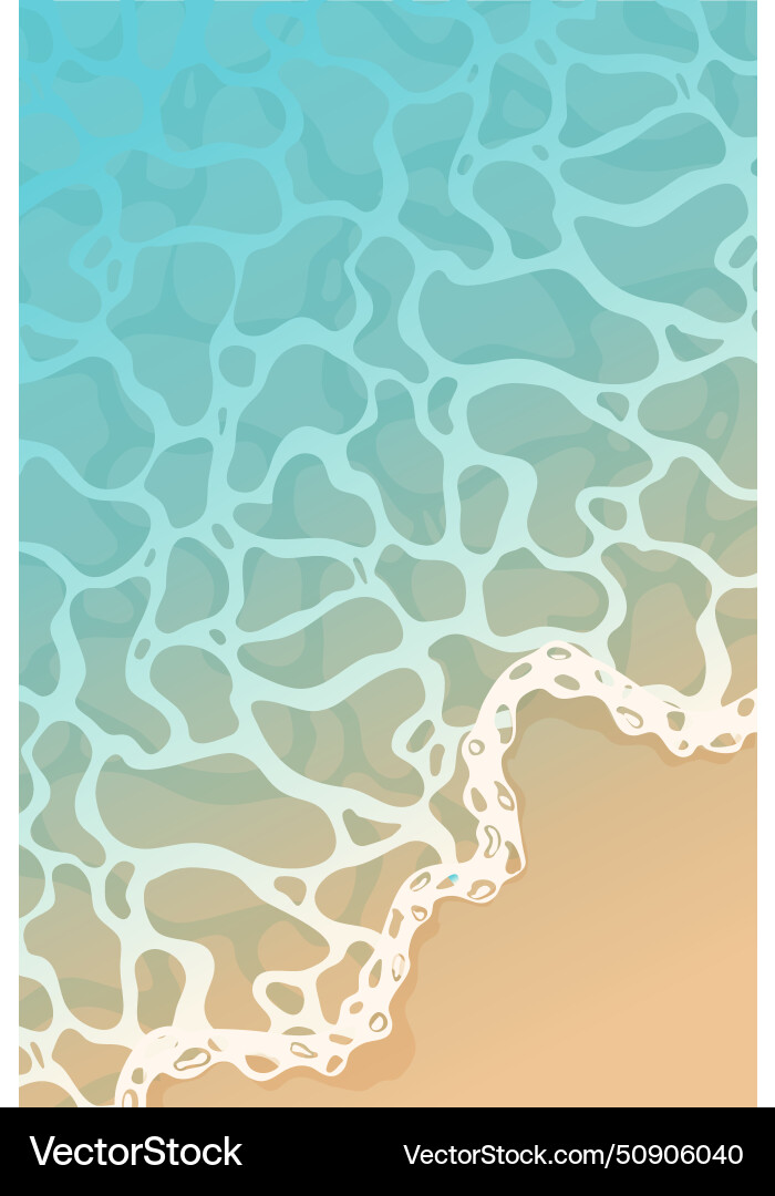 Calm transparent blue water surface and sandy Vector Image
