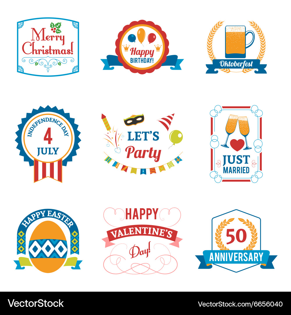 Celebration Emblems & Icons Royalty Free Vector Image