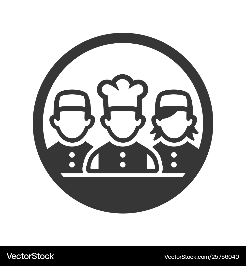 Chef cook logo icon on white background Royalty Free Vector