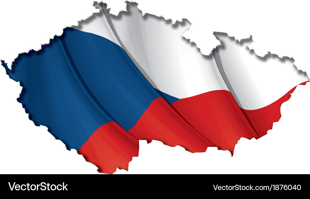 Czech map flag Royalty Free Vector Image - VectorStock