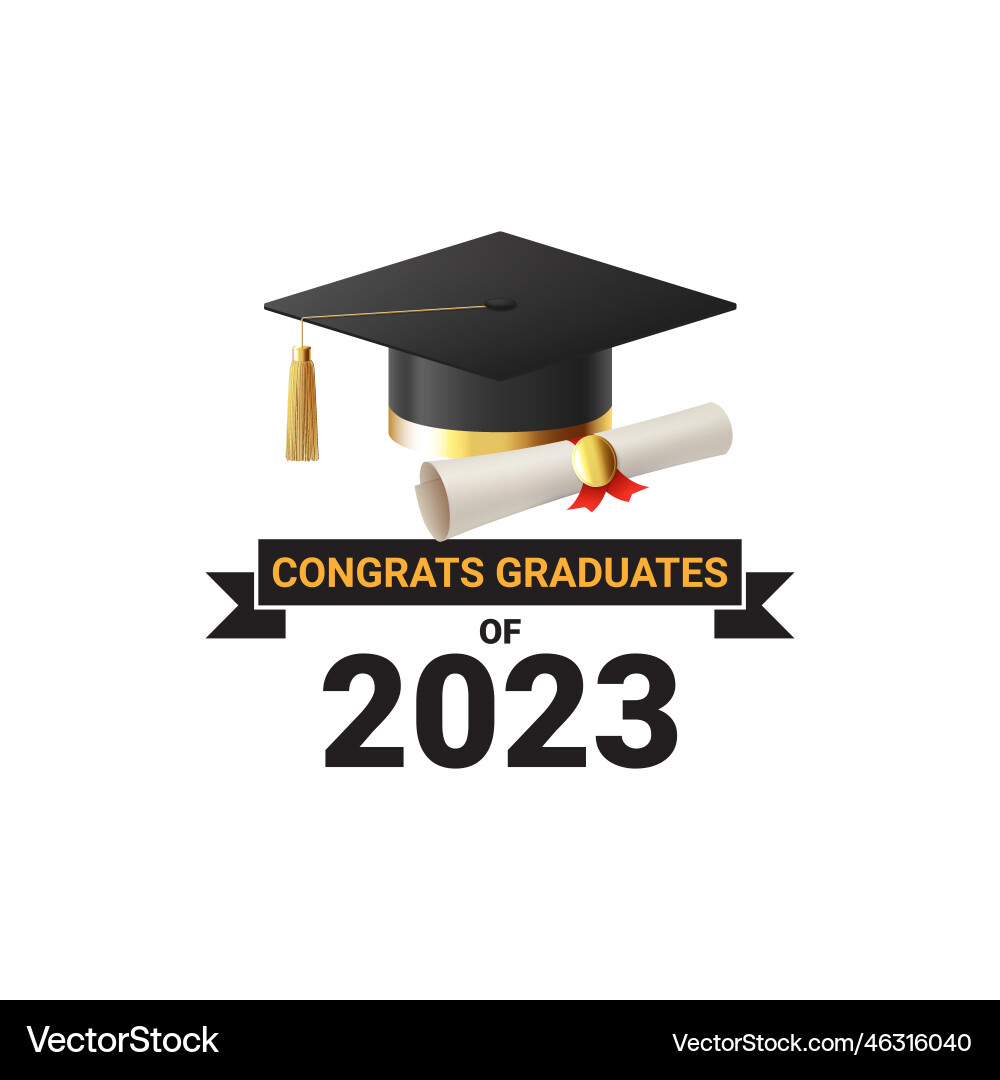 Graduation 2023 Label Template Royalty Free Vector Image