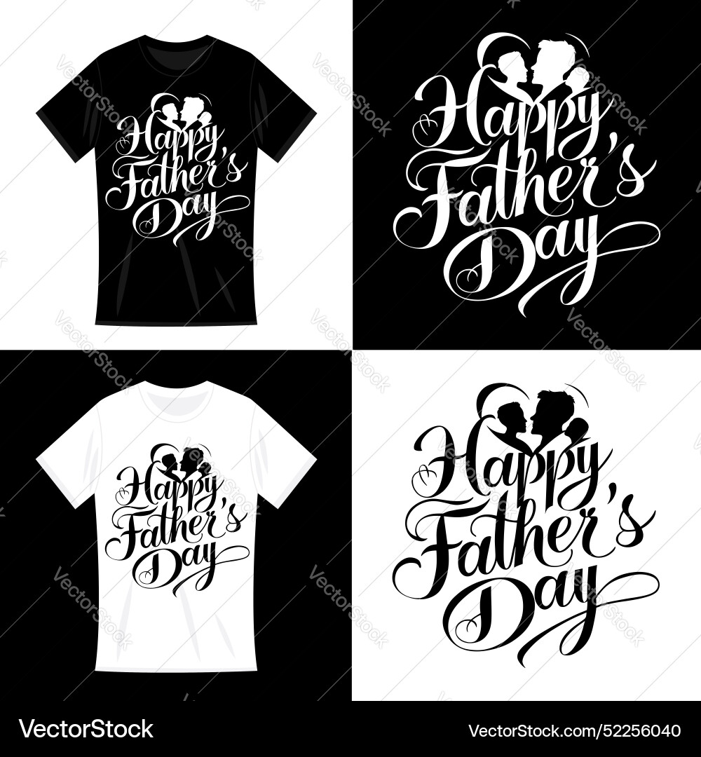Happy Fathers Day Typography Calligraphy T Shirt Vector Image