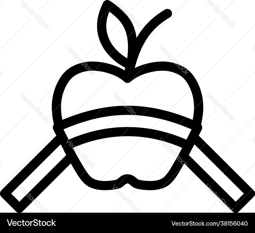 Icon Apfel mit Maßband Lizenzfreies Vektorbild