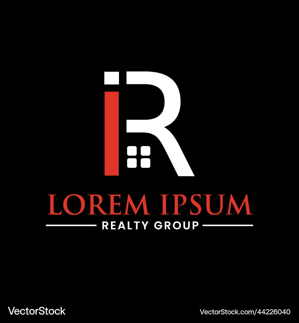 Ir initial logo lettering Royalty Free Vector Image