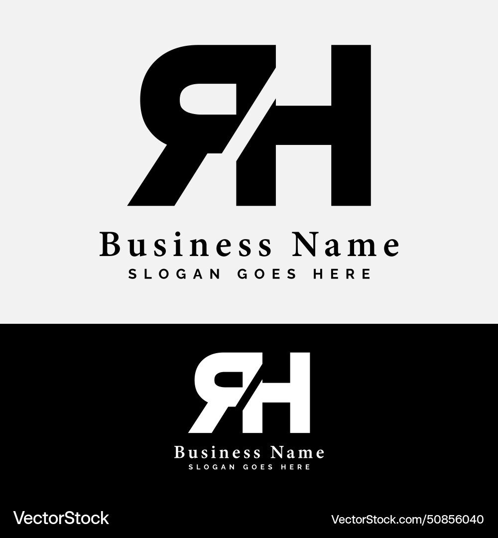 R h rh letter logo alphabet initial icon Vector Image