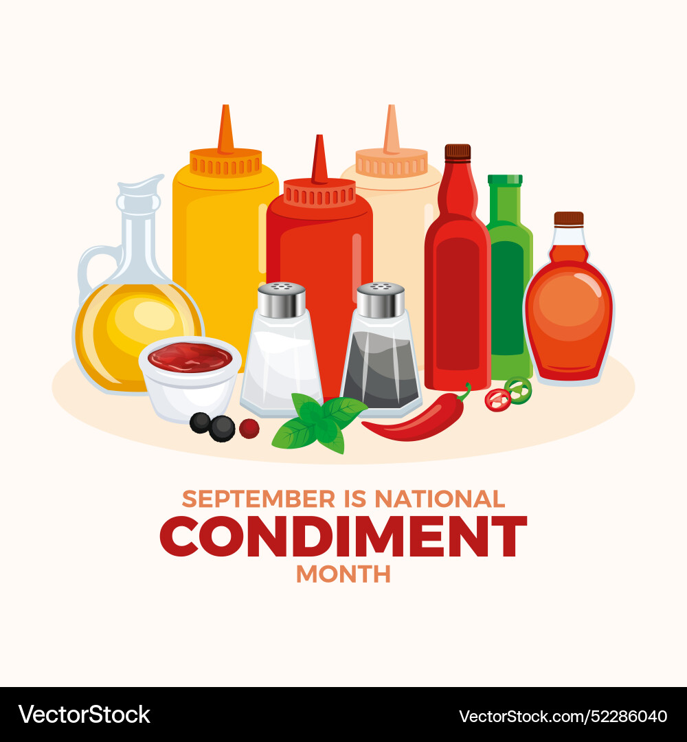 September is national condiment month poster Vector Image
