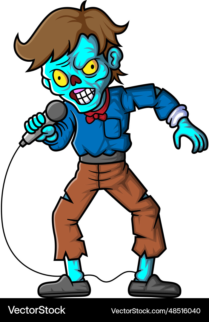 Spooky Zombie Singer Cartoon Royalty Free Vector Image