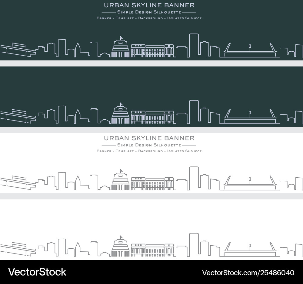 Wellington single line skyline banner Royalty Free Vector