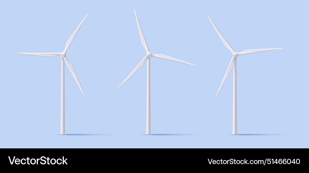 Wind turbine front and angle view alternative Vector Image