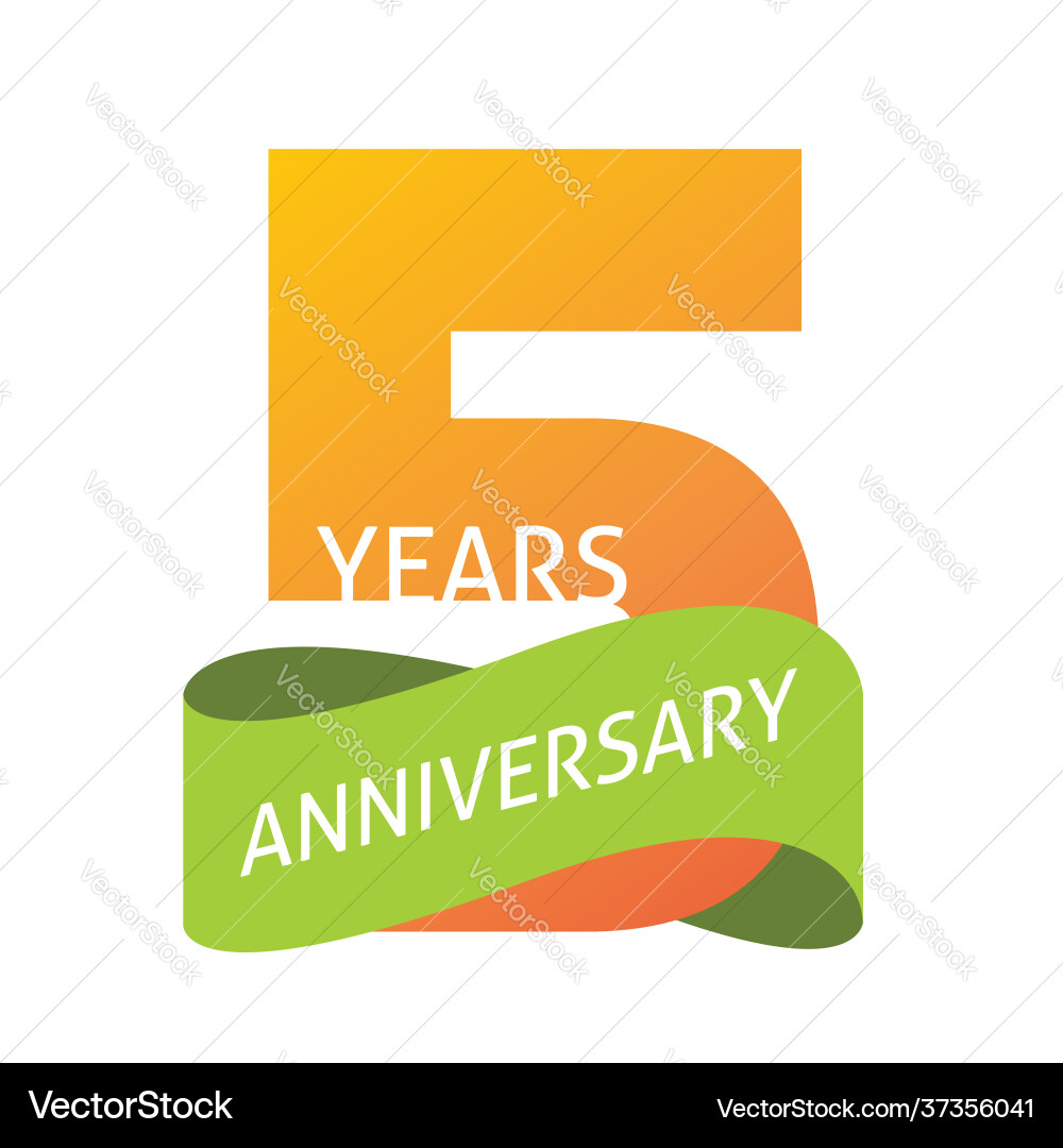 5 years anniversary celebrating logo icon Vector Image