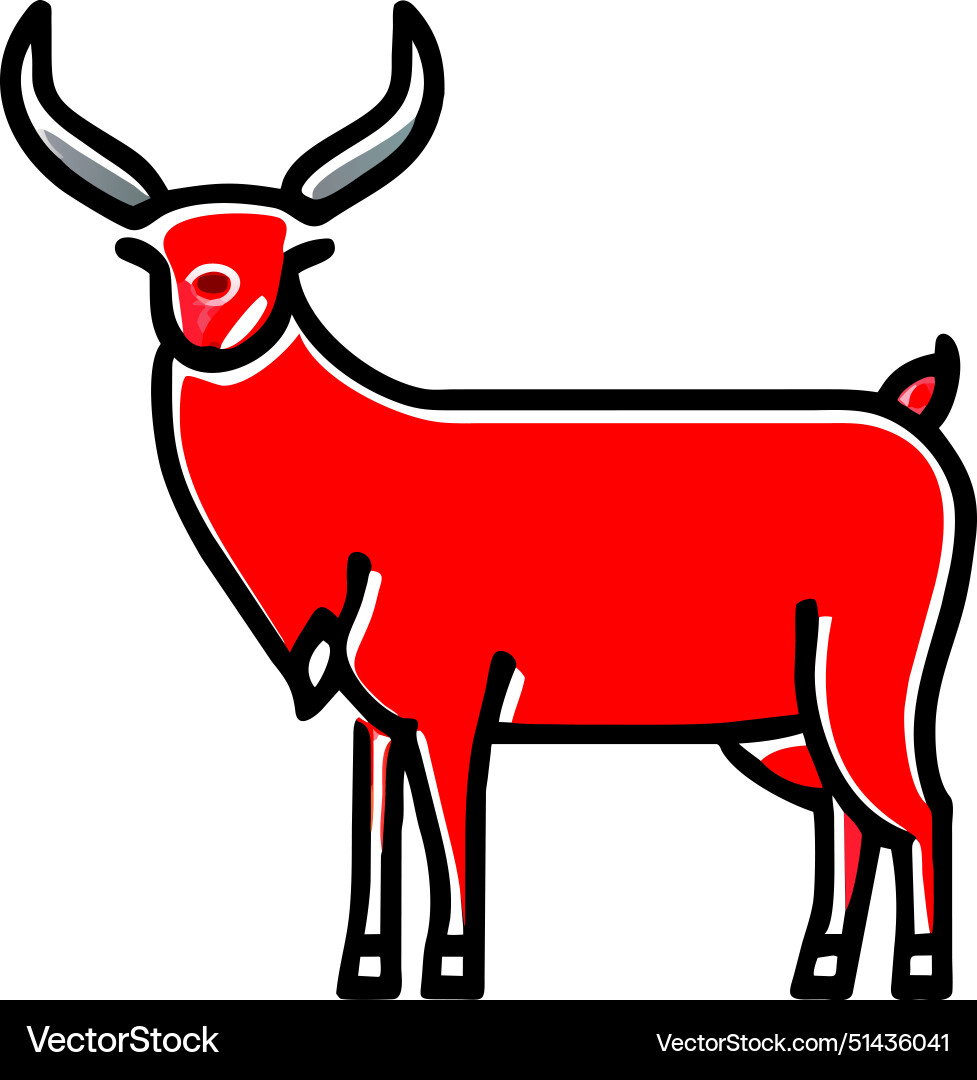 Addax goat red icon Royalty Free Vector Image - VectorStock