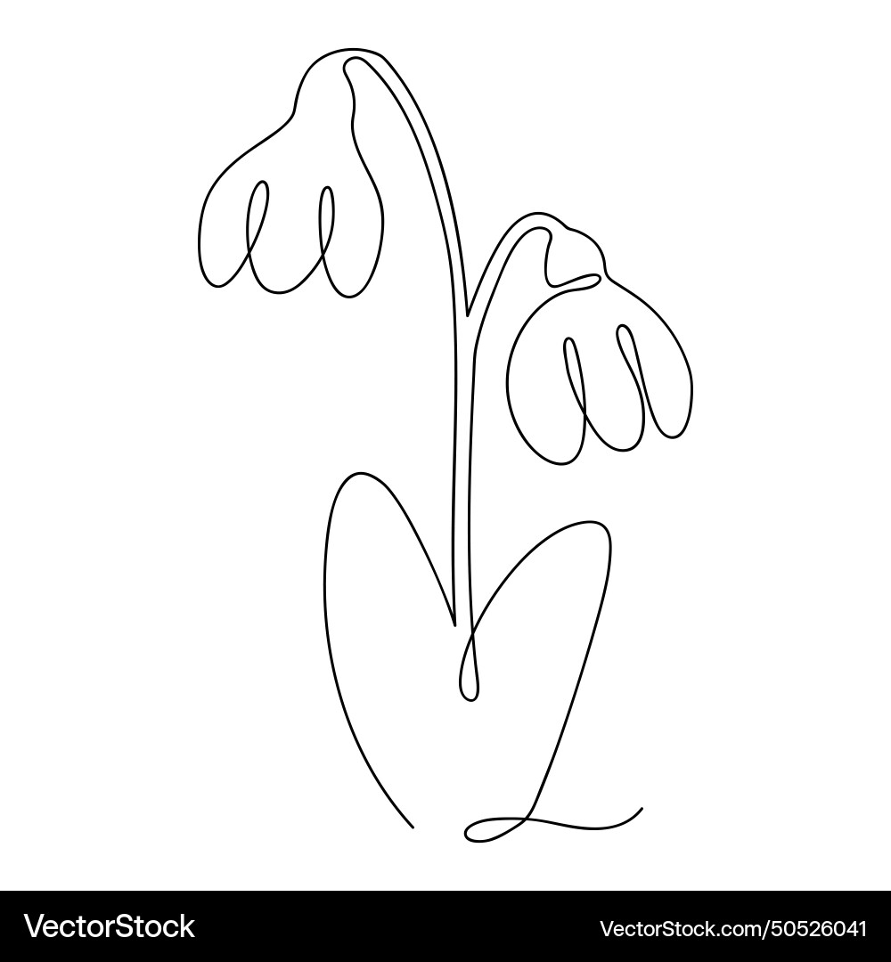 Bellflower continuous one line drawing Royalty Free Vector