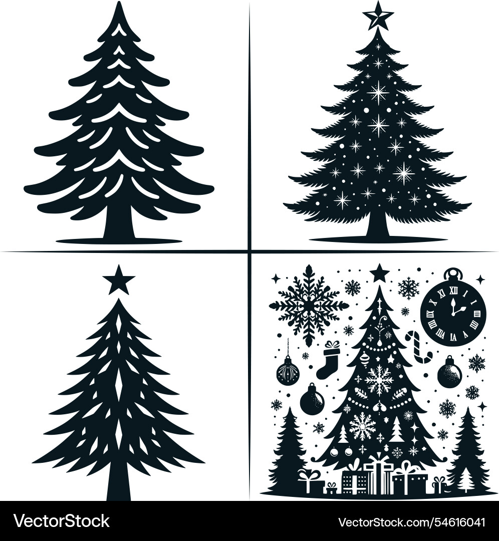 Christmas tree svg bundlechristmas svgchris Vector Image